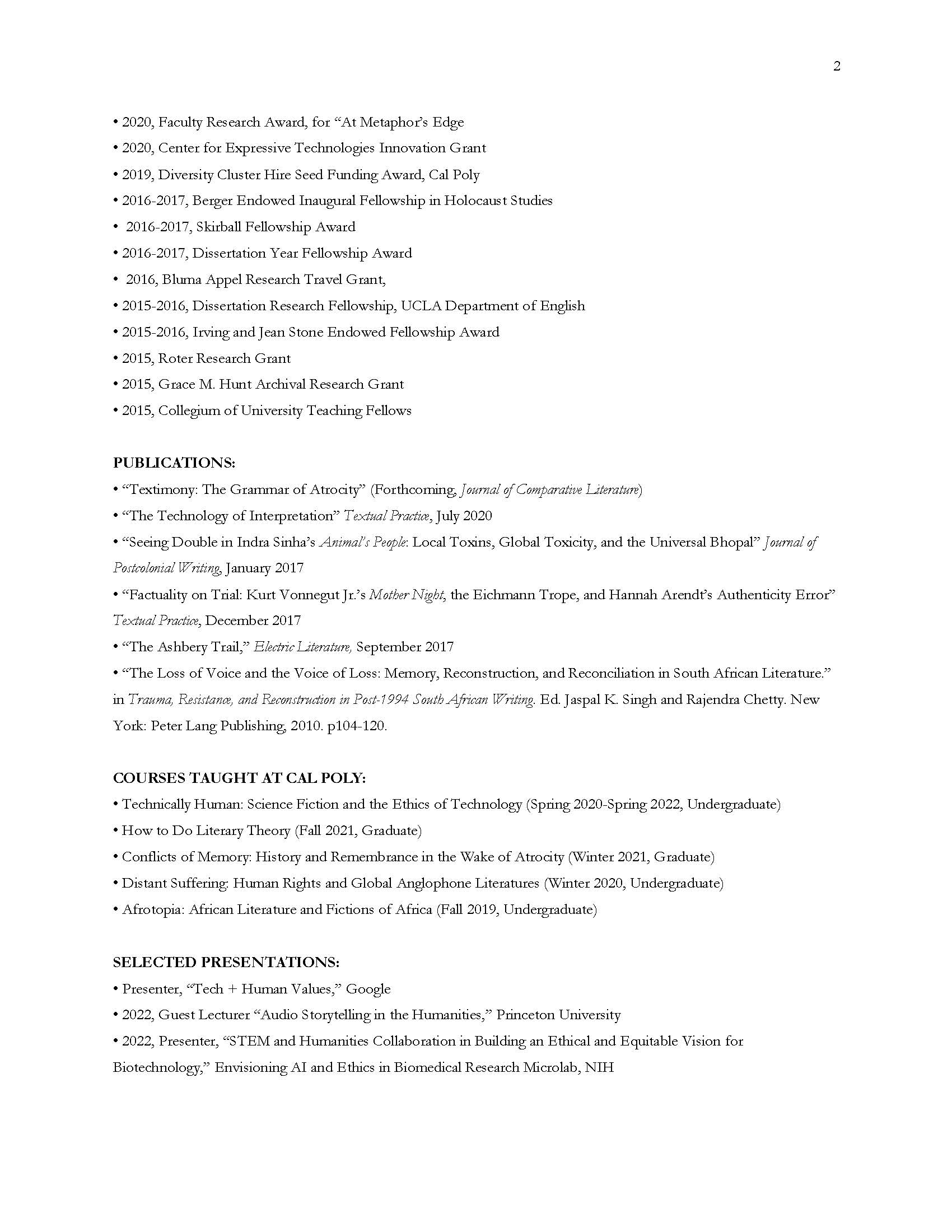 CV – Deb Donig, PhD